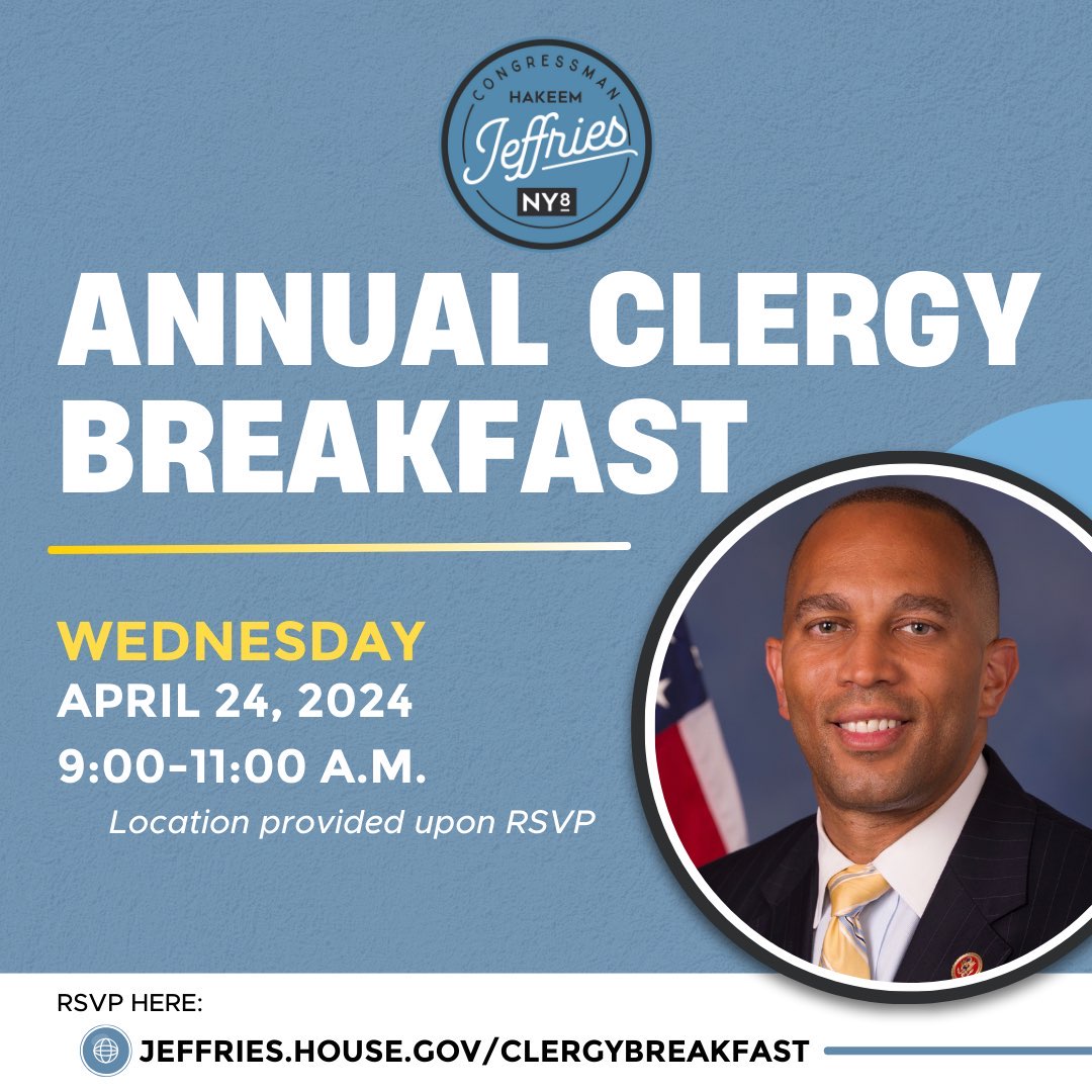 Clergy Breakfast – Congressman Hakeem Jeffries